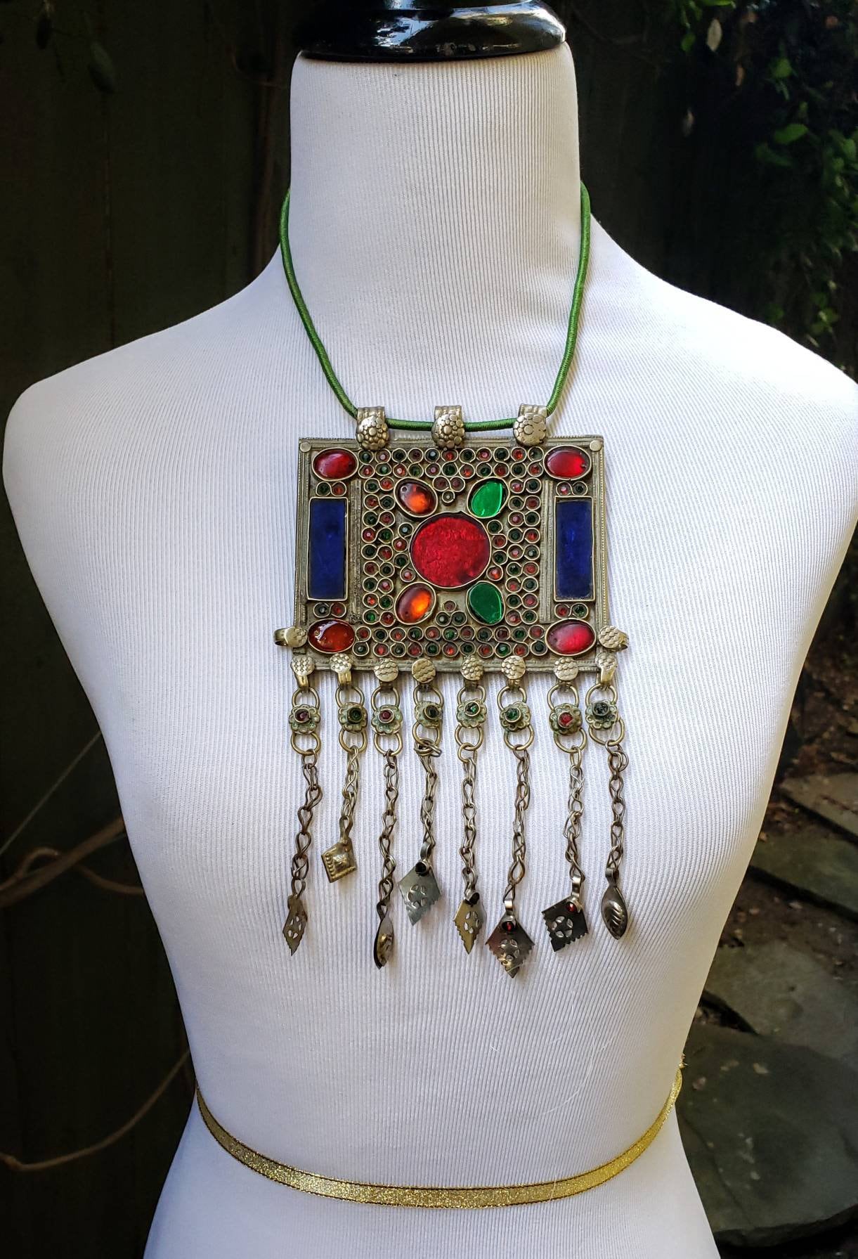 Vintage Afghani Kuchi pendant, Statement pendant, bellydance jewelry ...