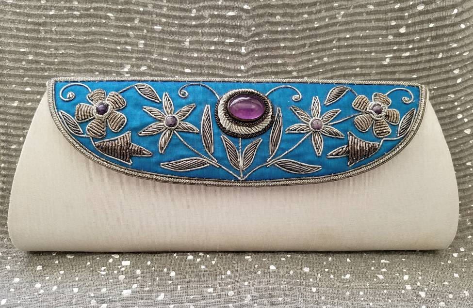 embroidered clutch, embroidered handbag, floral clutch, floral handbag ...