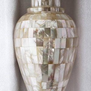 Handcrafted Mother of Pearl Vase, Shell Vase, Shell Home Decor, Stone ...