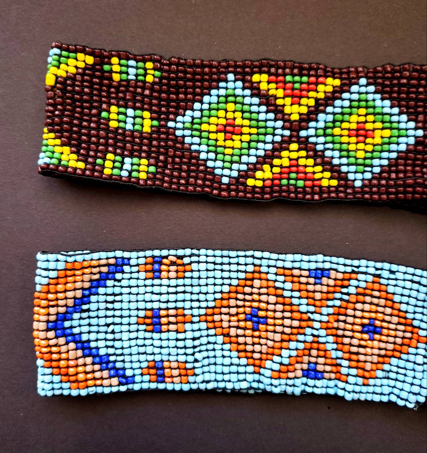 Colorful beaded belt, elastic stretch belt, Native American design belt ...