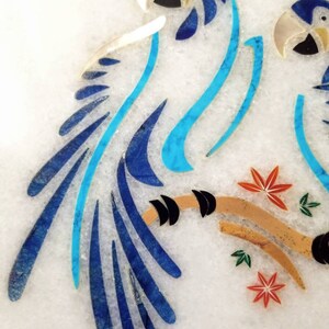Marble Inlaid Decorative Tile With Parrot, Marble Decorative Parrot Art ...