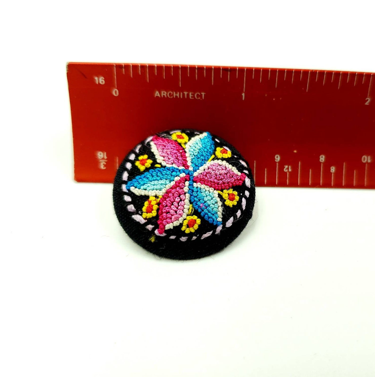 Embroidered Buttons Handcrafted Buttonsbuttons With - Etsy