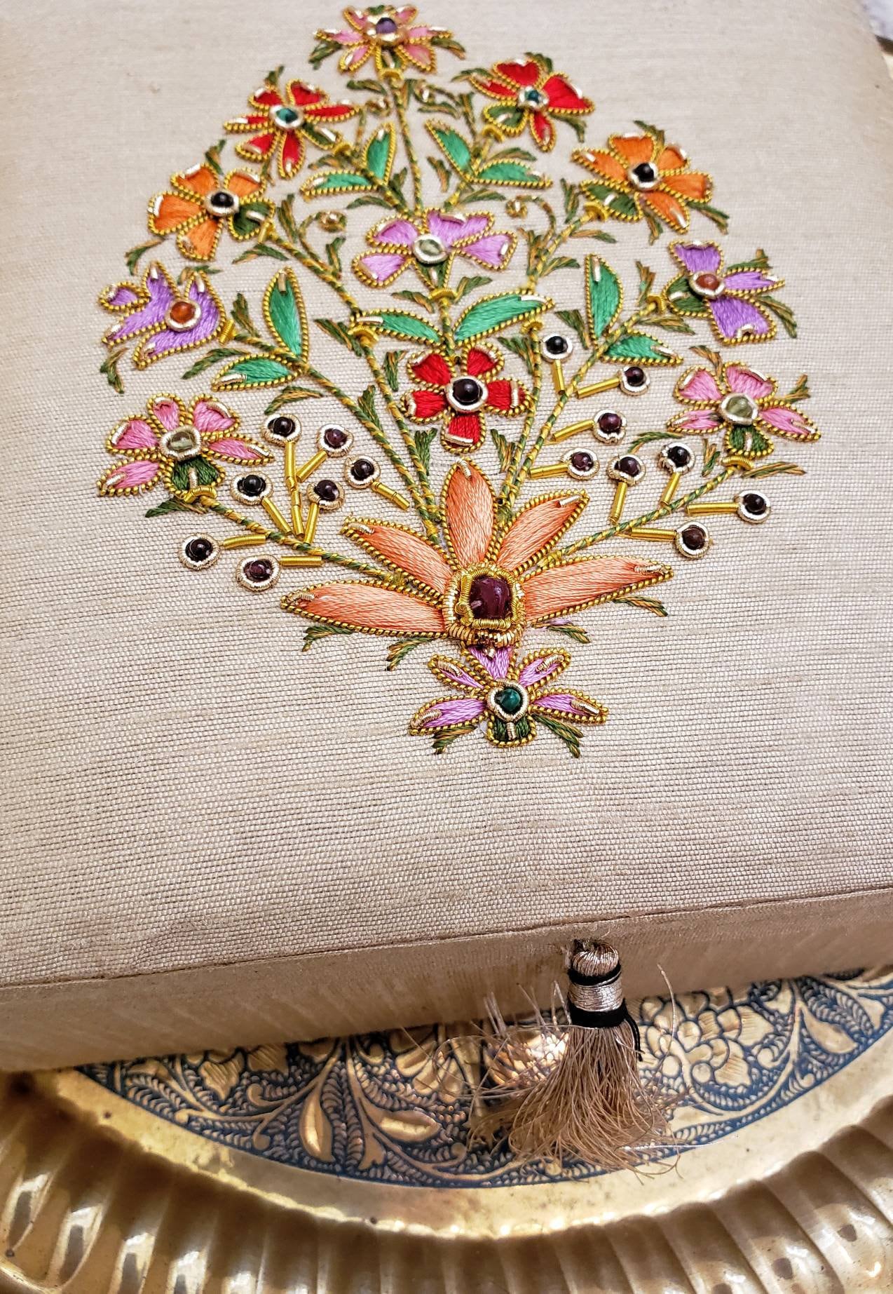 Silk handmade embroidered Jewelry box, silk gift box, ring box, wedding ...