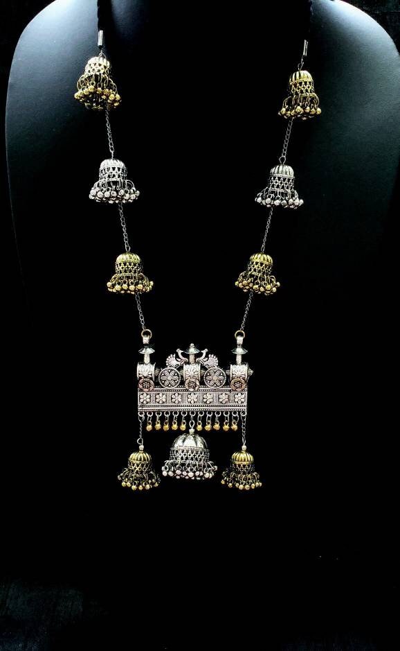 Jhumka Necklace Peacock Pendant Peacock Lover T Dual Tone Jhumka