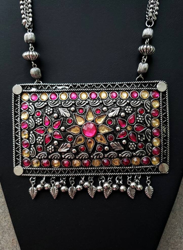 Large Afghani Kuchi pendant and earrings, Kuchi jewelry, Afghani ...