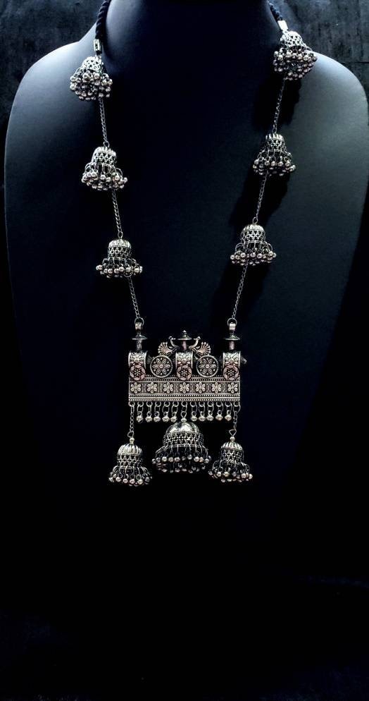 Jhumka Necklace Peacock Pendant Peacock Lover T Dual Tone Jhumka