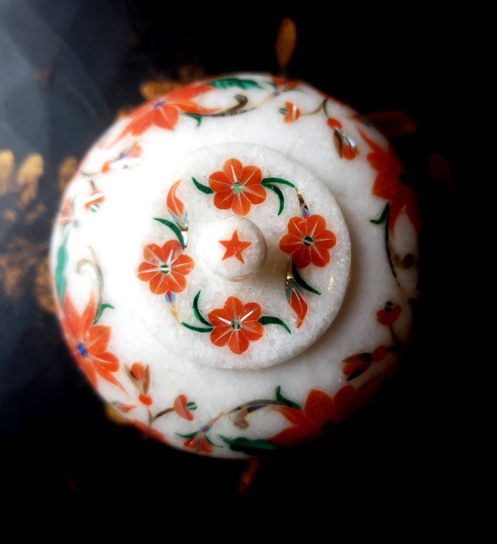 White Marble Salt Cellar With Lid Marble Inlay Salt Storage - Etsy