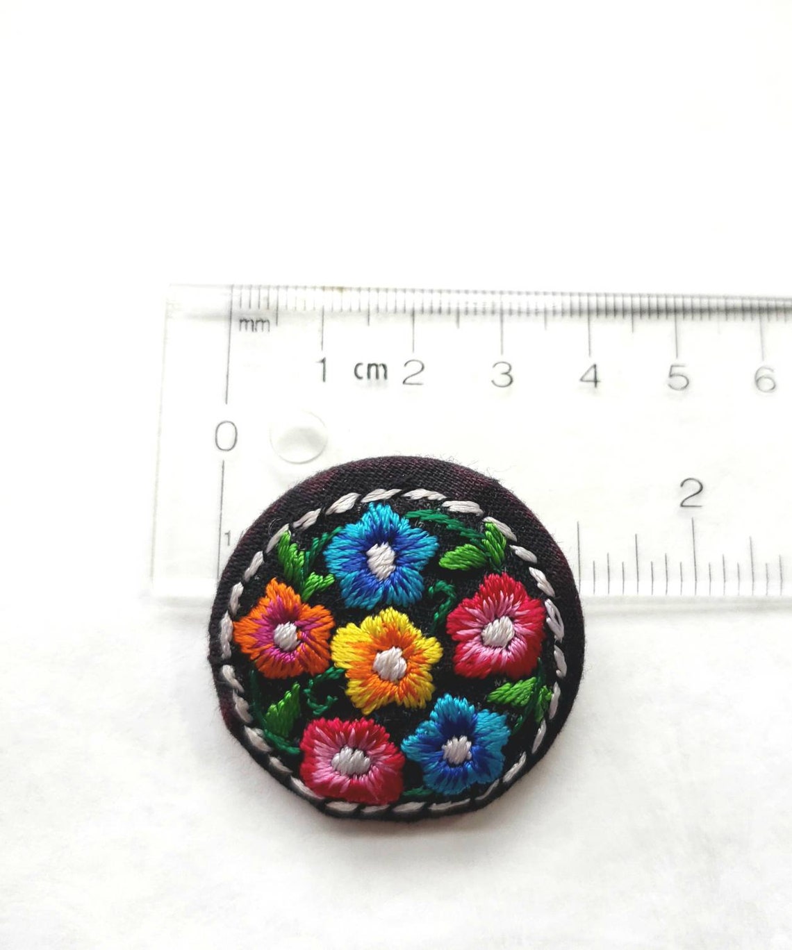 Handcrafted Embroidered Flower Buttons Fabric Buttons - Etsy