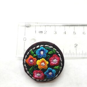 Handcrafted Embroidered Flower Buttons, Fabric Buttons, Collectible ...