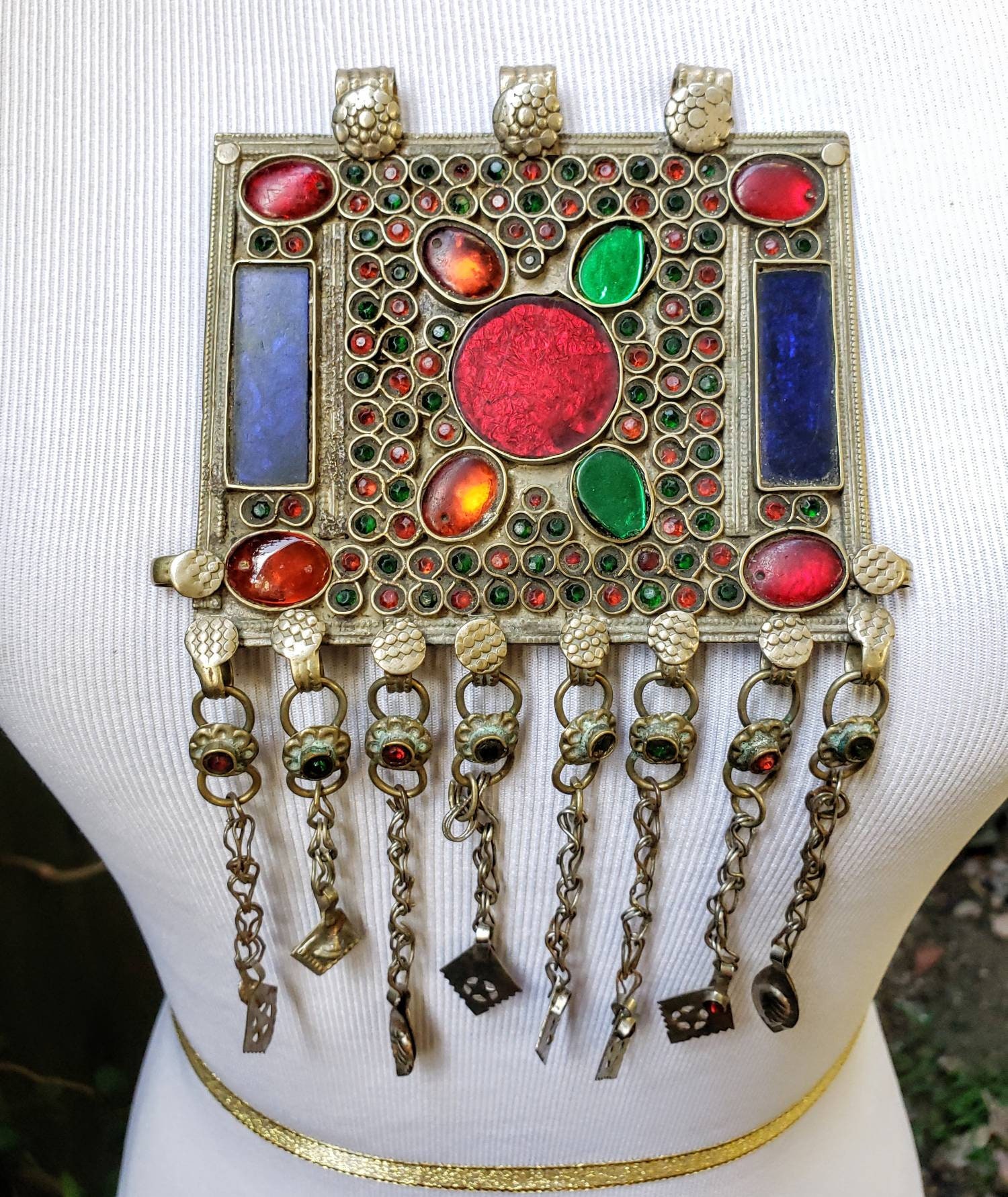 Vintage Afghani Kuchi pendant, Statement pendant, bellydance jewelry ...