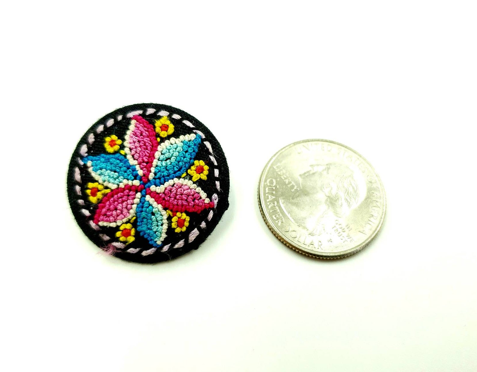Embroidered Buttons Handcrafted Buttonsbuttons With - Etsy