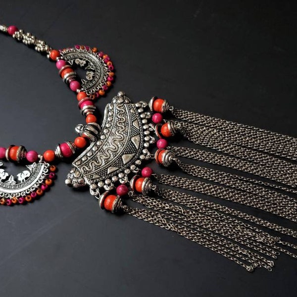 Metal Fringe Necklace - Etsy