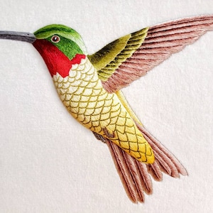 Hand Embroidered Hummingbird Wall Art: Zardozi Ruby Velvet Decor - Etsy