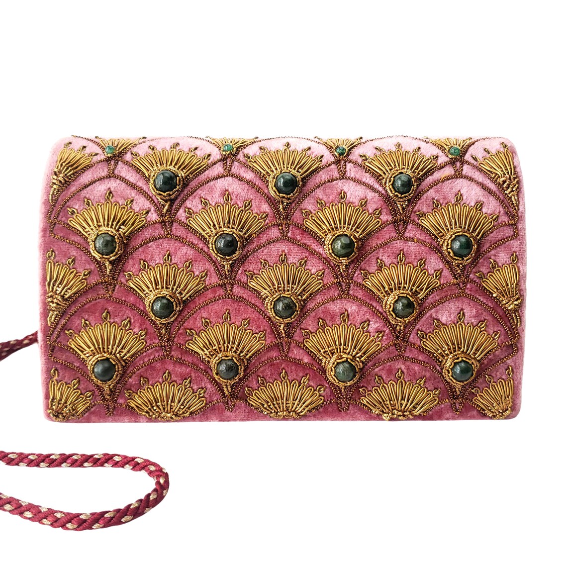 Mauve Velvet Art Deco Evening Bag Embroidered With Copper and - Etsy