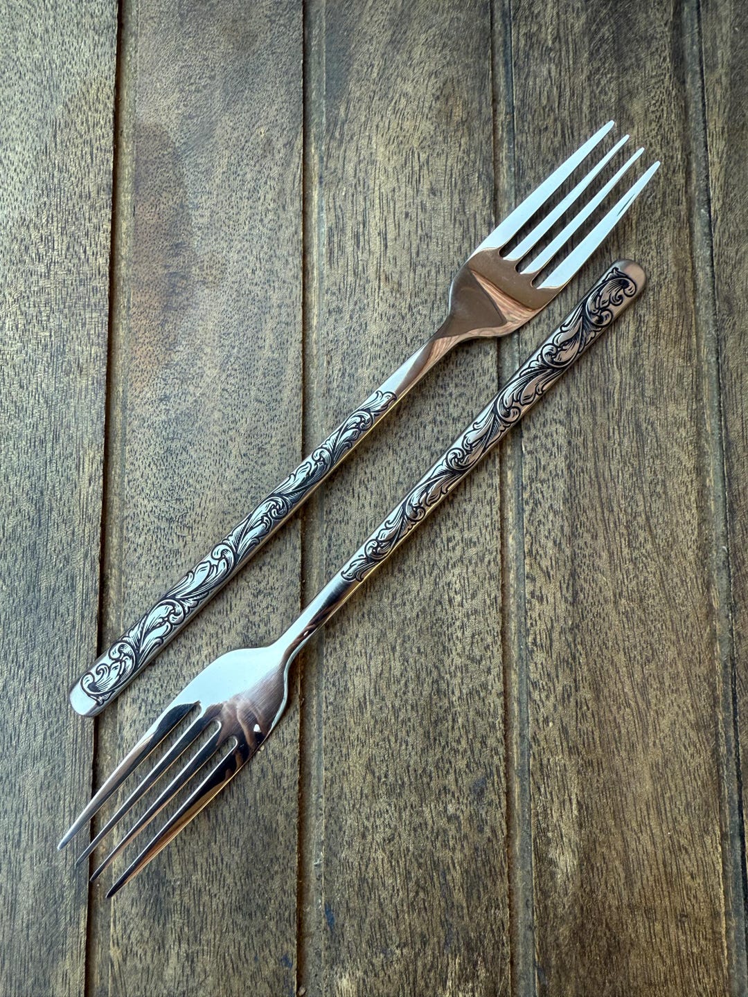 Engraved Wedding Cake Forks - Set of 2 - Etsy