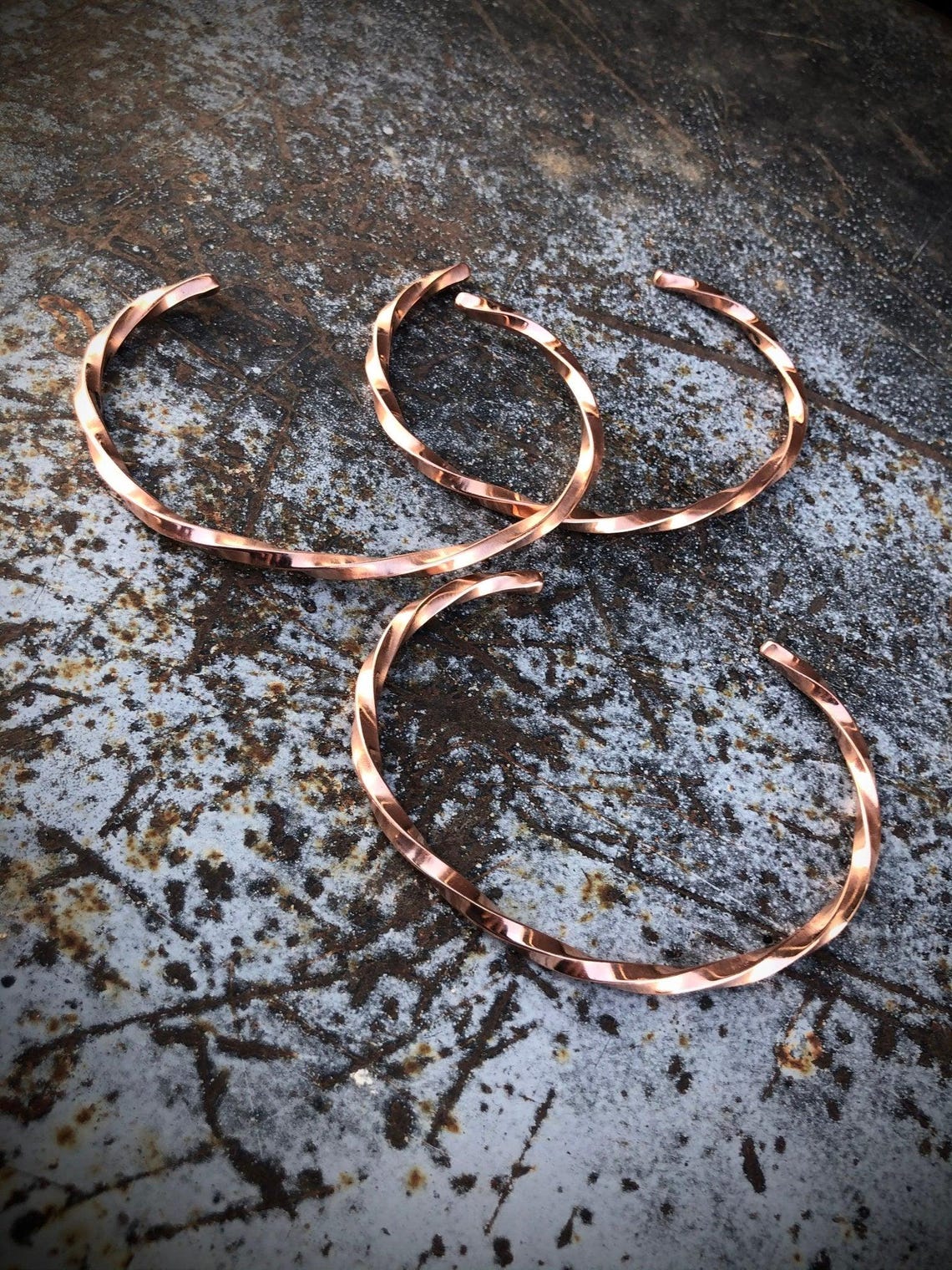Handmade Twisted Metal Bracelet - Copper or Sterling Silver | Boles ...