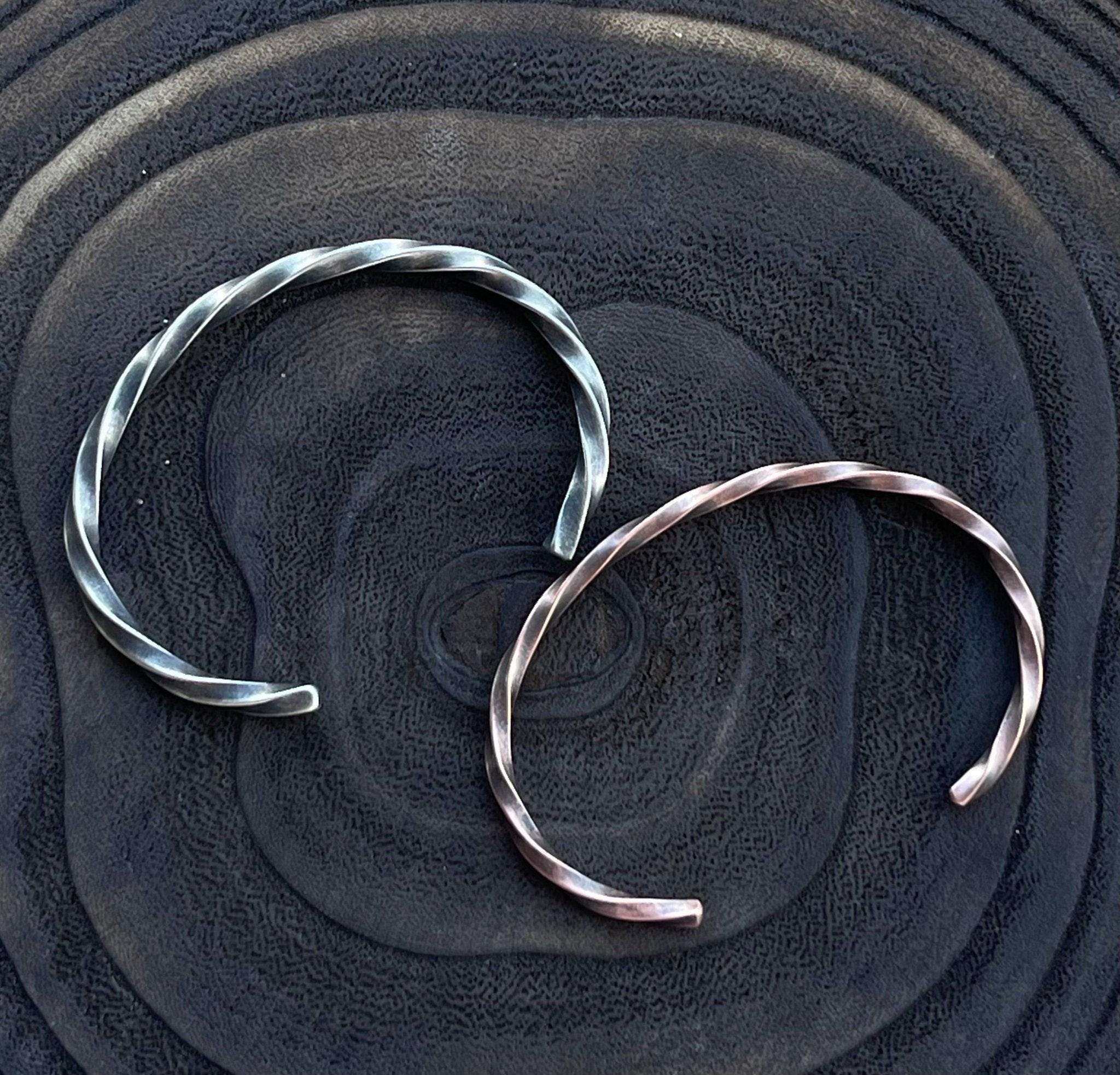 Handmade Twisted Metal Bracelet - Copper or Sterling Silver | Boles ...