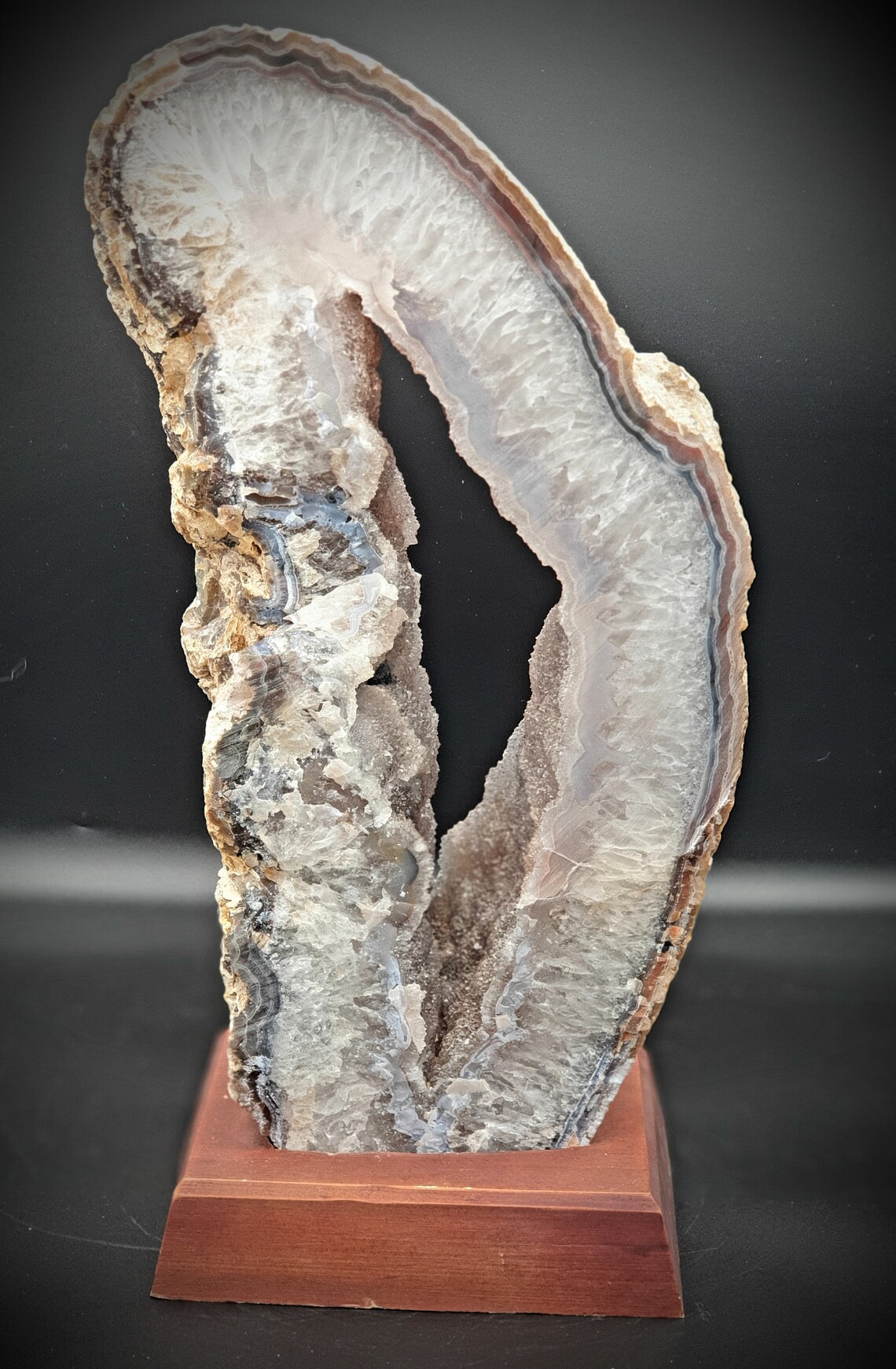 Extra Large Druzy Agate Geode Slice on Removable Wooden - Etsy