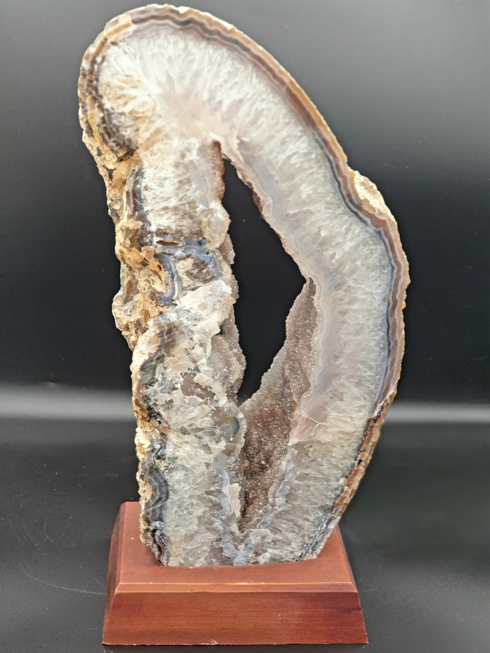 Extra Large Druzy Agate Geode Slice on Removable Wooden | Etsy