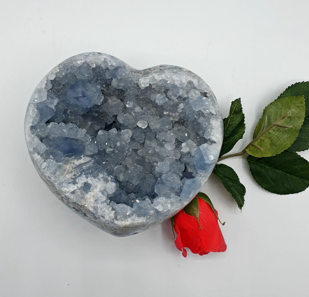 Huge Celestite Heart AA Grade Statement Crystal 2kg Gift of Love ...