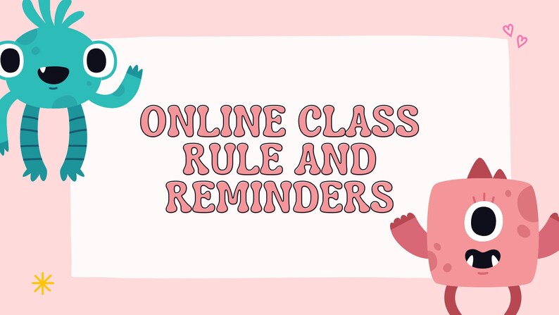 Colorful Monsters Online Classroom Rules and Reminders - Etsy