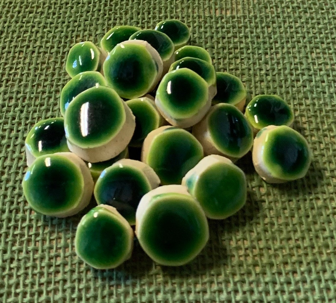 Dark Green Ceramic Dots for Mosaic 3” - Etsy