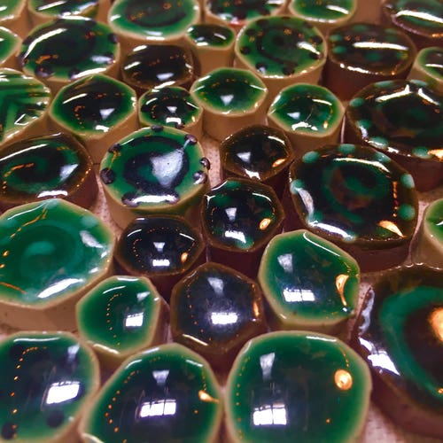 Green Handmade Ceramic Mosaic Tile Variety Pack 4 - Etsy