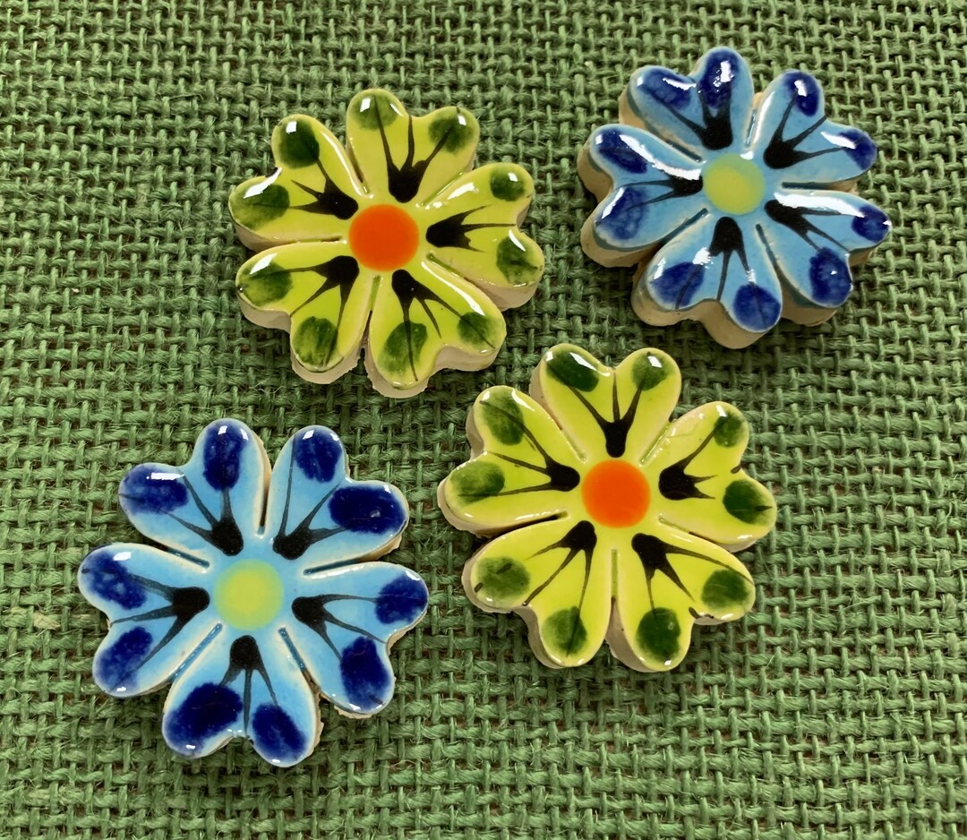 Mosaic Tile Flower Pack- Green and Blue -3” - Etsy