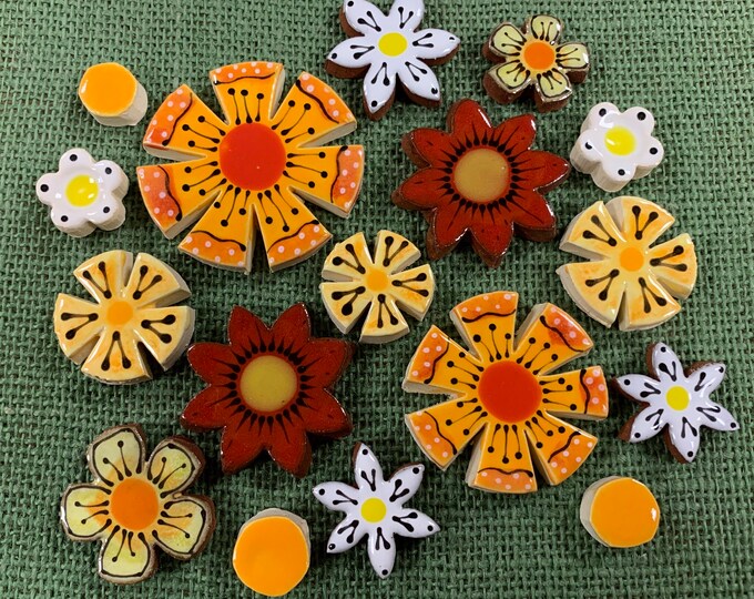 Color Splash Bright Flower Tiles for Mosaic 5 - Etsy
