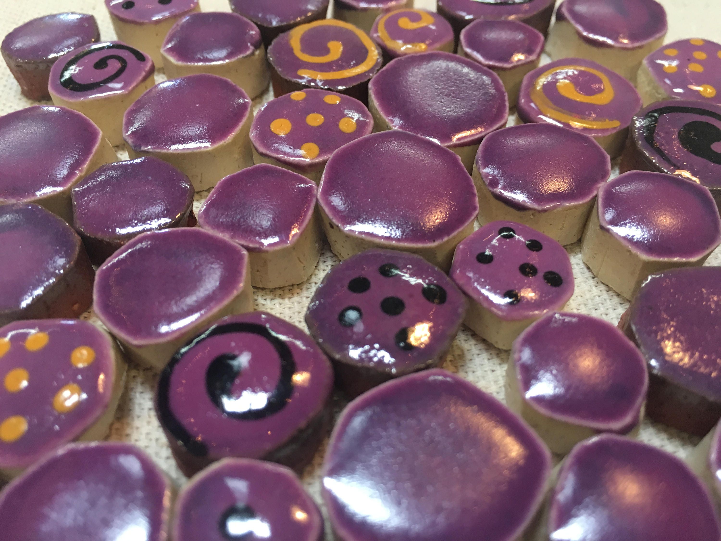 Purple Handmade Ceramic Mosaic Tile Variety Pack Handcut Tiles - Etsy