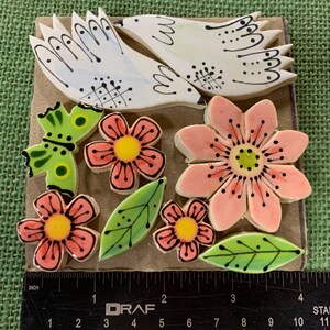 White Doves in a Pink Garden Tiles for Mosaic 4 - Etsy