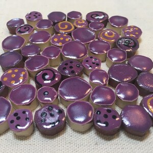 Purple Handmade Ceramic Mosaic Tile Variety Pack Handcut Tiles 4 - Etsy
