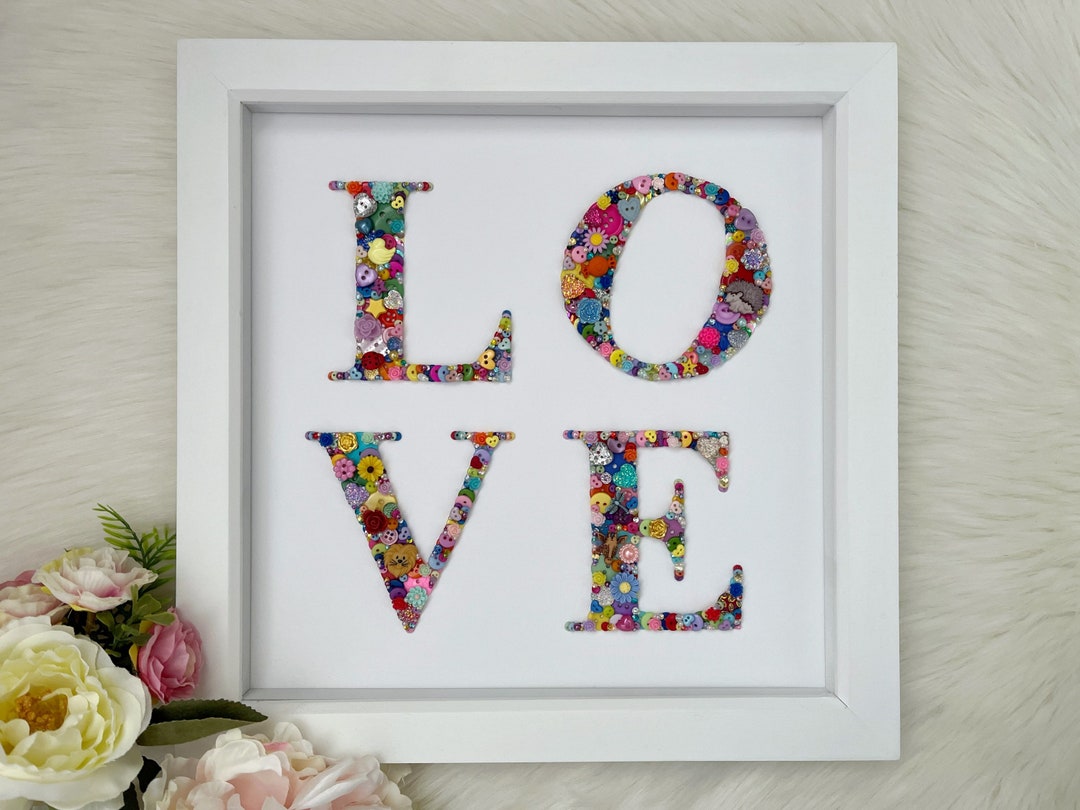 Love Button Art, Unique Home Decor, Personalised Gifts, Bespoke Wall ...