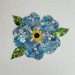 Forget-me-not Button Art Picture, Personalised Gifts, Home Decor ...