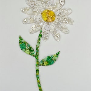 Daisy Button Art Picture, Bespoke Wall Art, Home Decor, Personalised ...