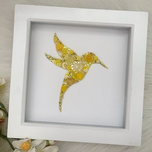 Hummingbird Button Art Picture, Home and Nursery Decor, Unique Wall Art ...