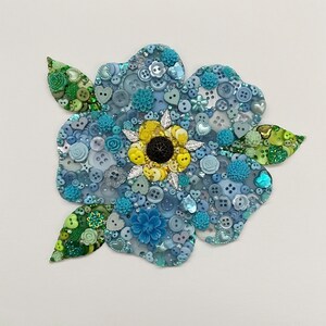 Forget-me-not Button Art Picture, Personalised Gifts, Home Decor ...