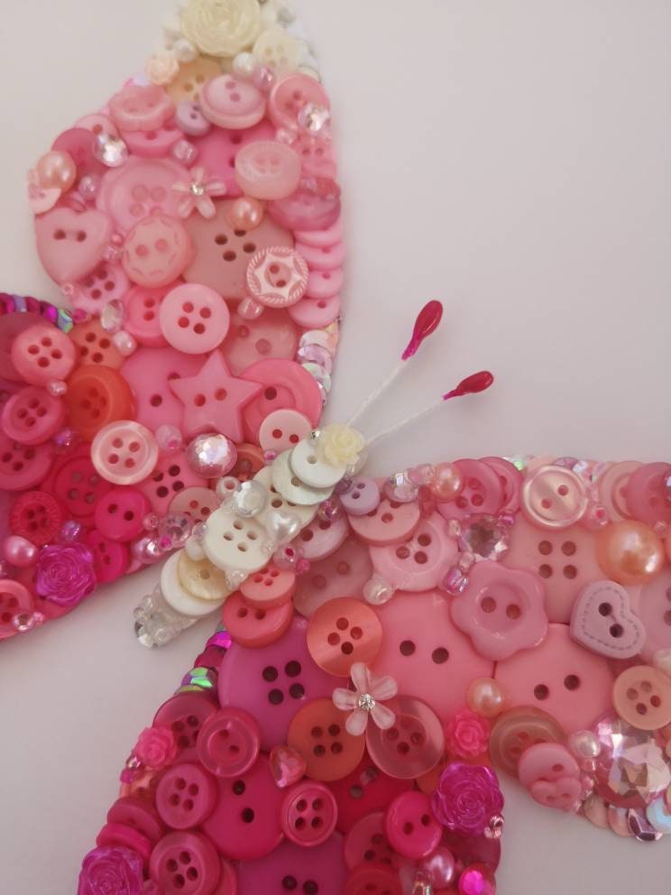 Button Art Butterfly Picture. Home Decor Personalised Gifts | Etsy