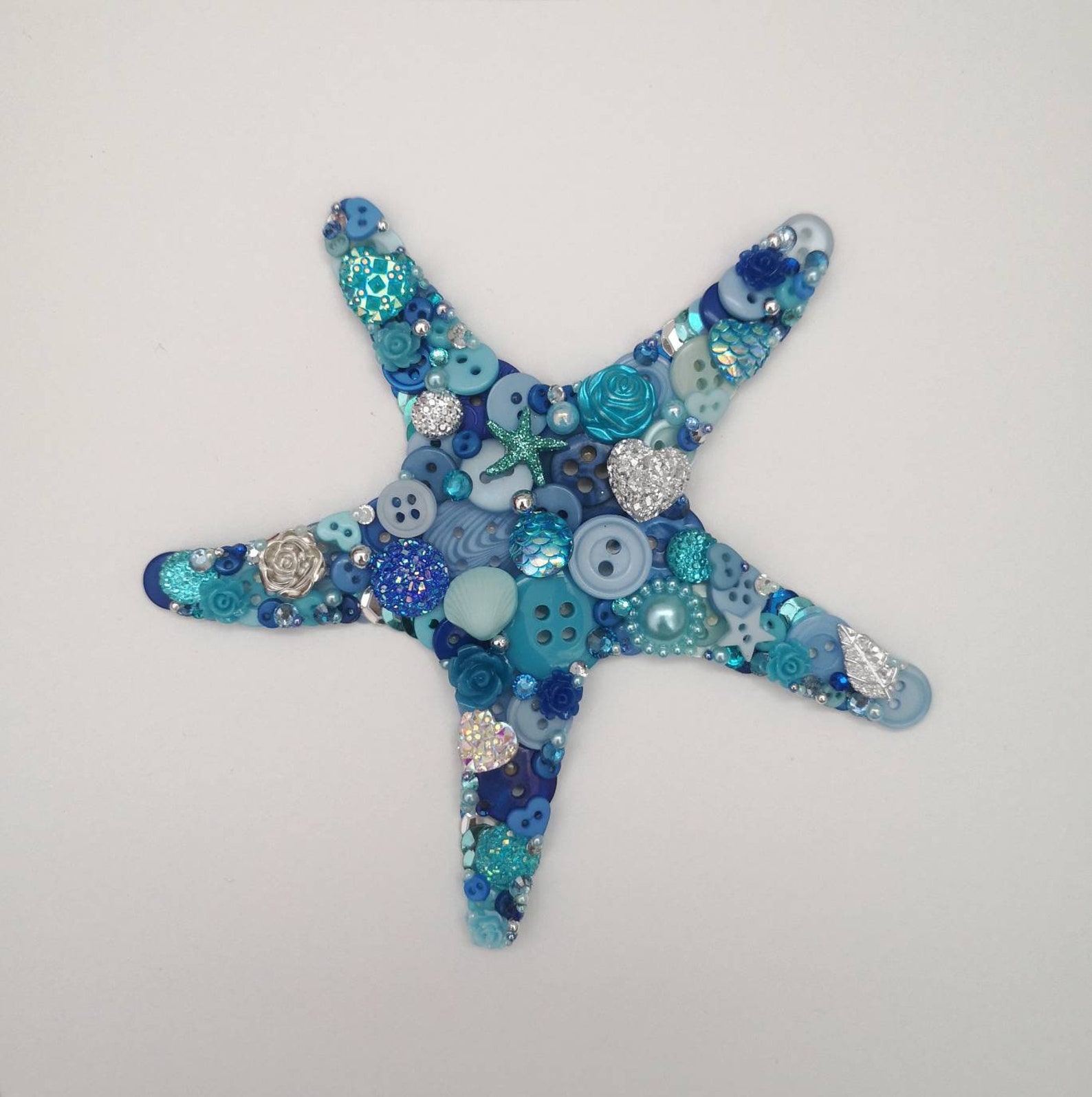 Button Art Starfish Picture Home Decor Unusual Wall Art - Etsy