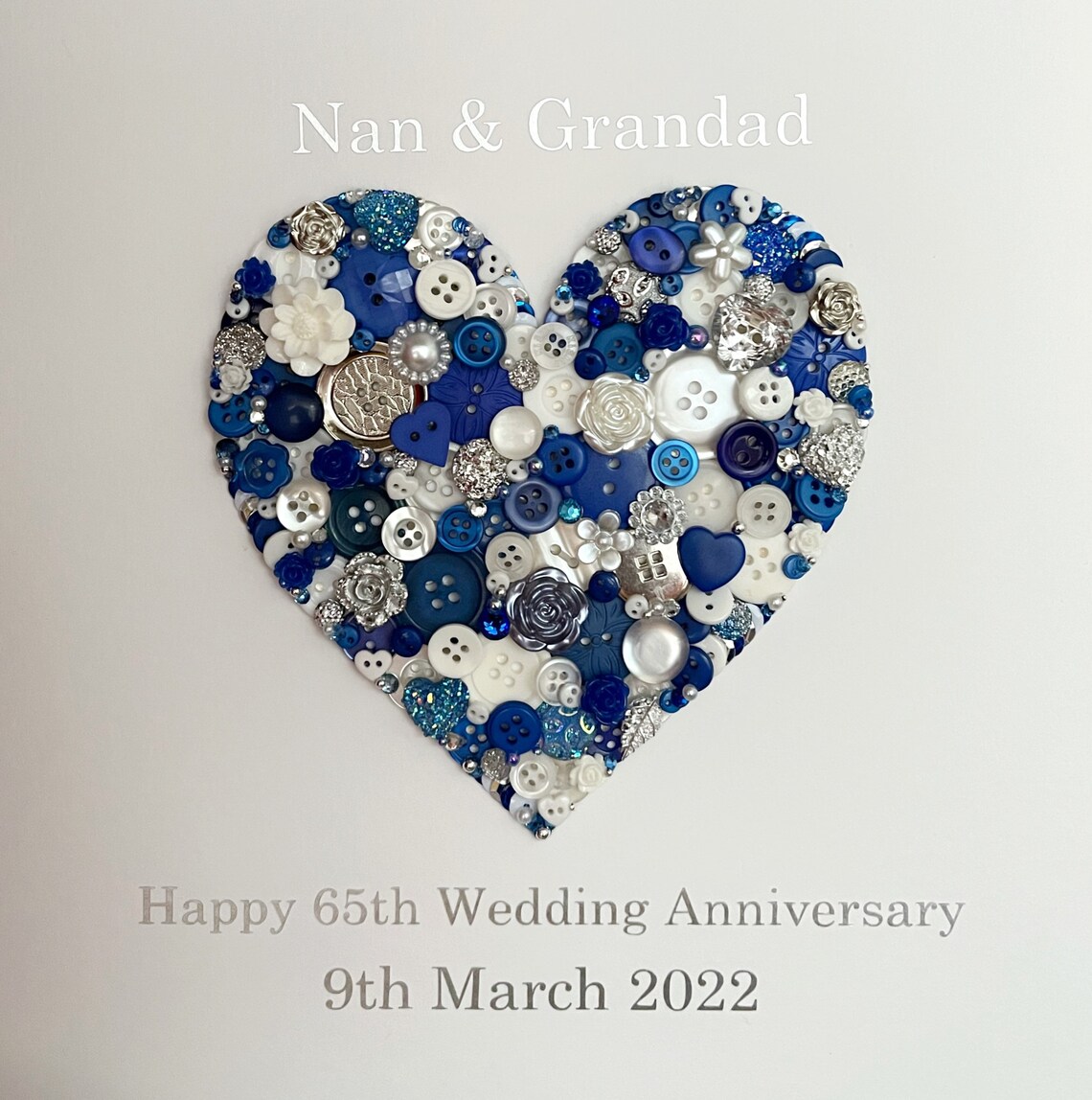 Sapphire Wedding Anniversary Button Art Anniversary Keepsake - Etsy UK