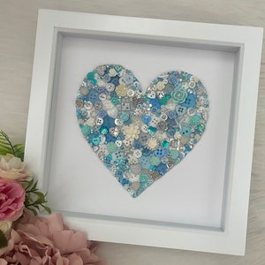 Love Heart Button Art Picture Customisable Any Colour Unique - Etsy UK