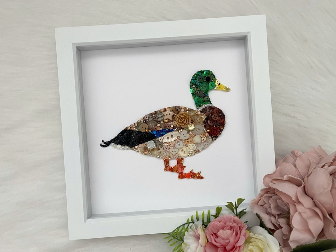 Mallard Duck Button Art Picture, Home Decor, Nursery Decor, Gifts for ...
