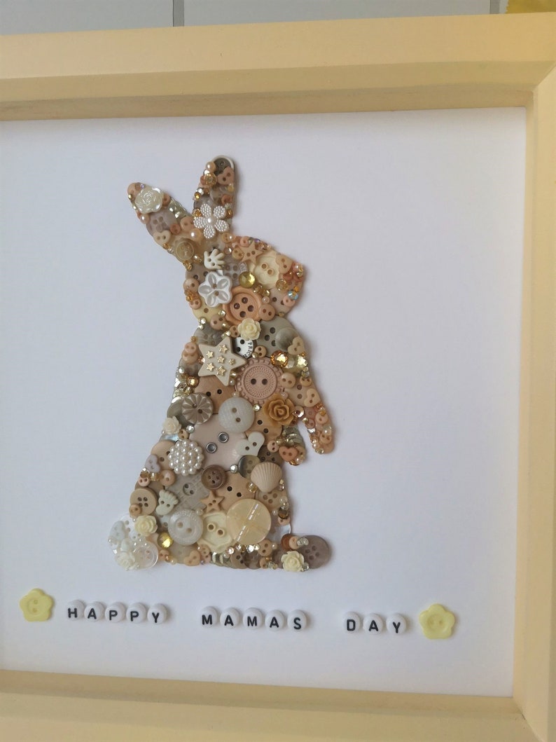 Bunny Rabbit Button Art Woodland Nursery Decor Home Decor - Etsy