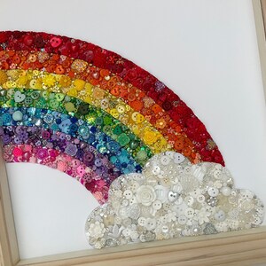 Rainbow Button Art, Unique Home Decor, Personalised Gift, Bespoke Wall ...