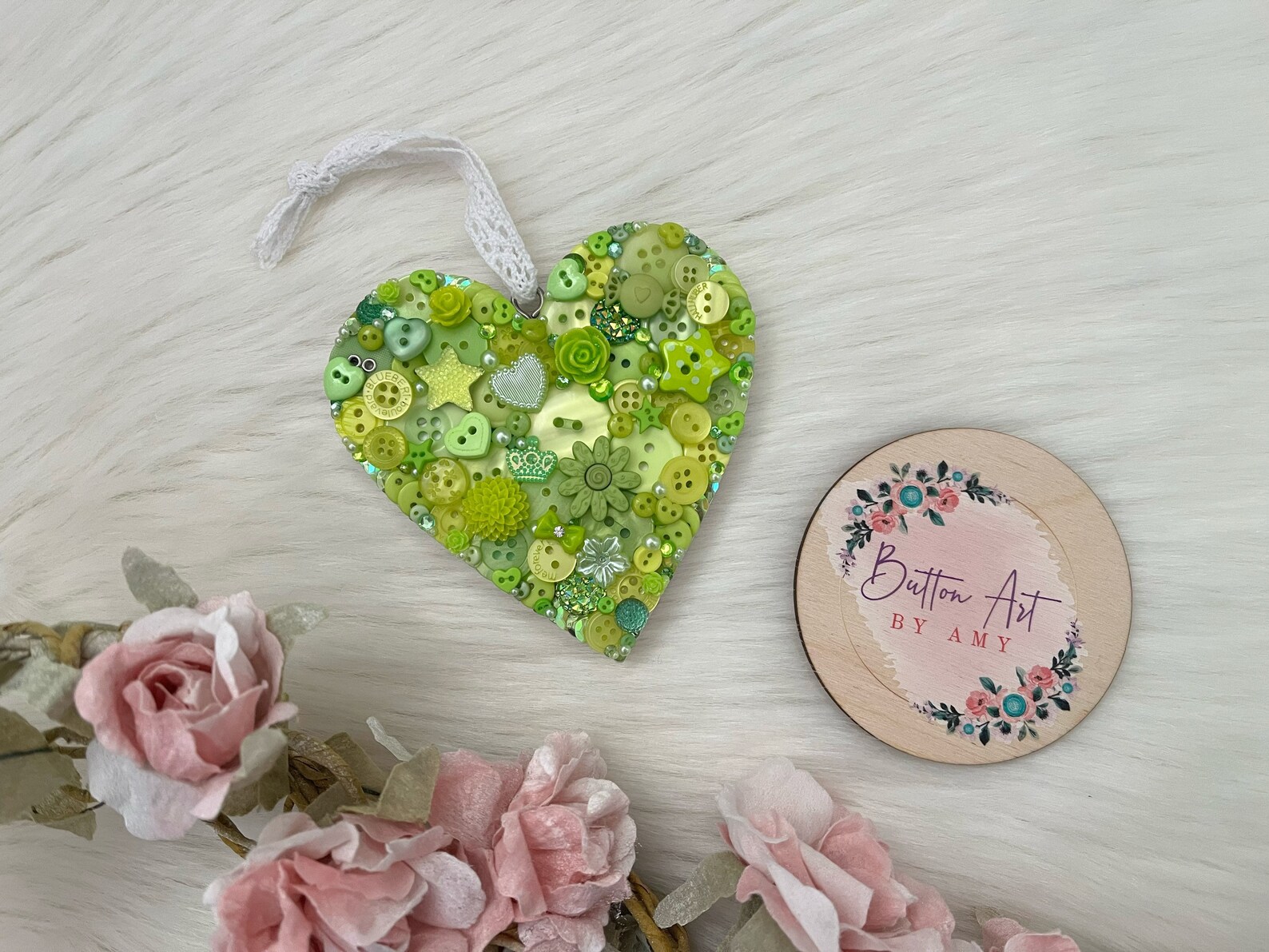 Hanging Button Art Heart Home Decor Nursery Decor Door - Etsy