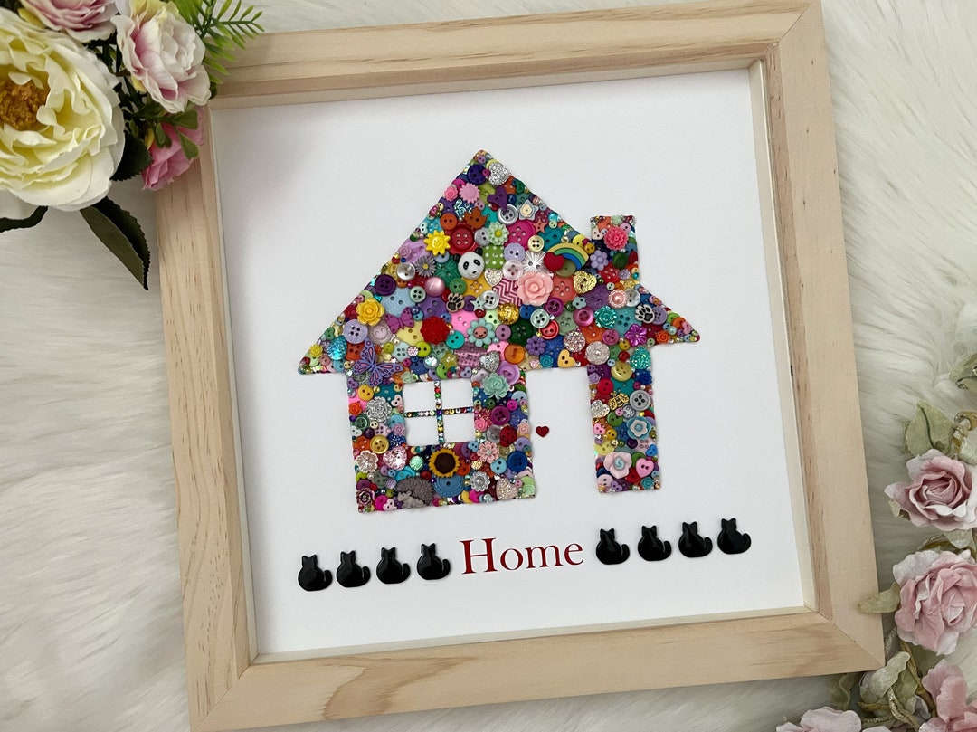 Home Button Art, Unique Home Decor, Personalised Gifts, Bespoke Wall ...