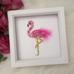 Flamingo Art, Button Art Picture, Flamingo Gifts, Home Decor, Nursery ...