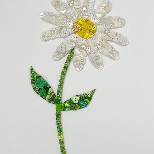 Daisy Button Art Picture, Bespoke Wall Art, Home Decor, Personalised ...