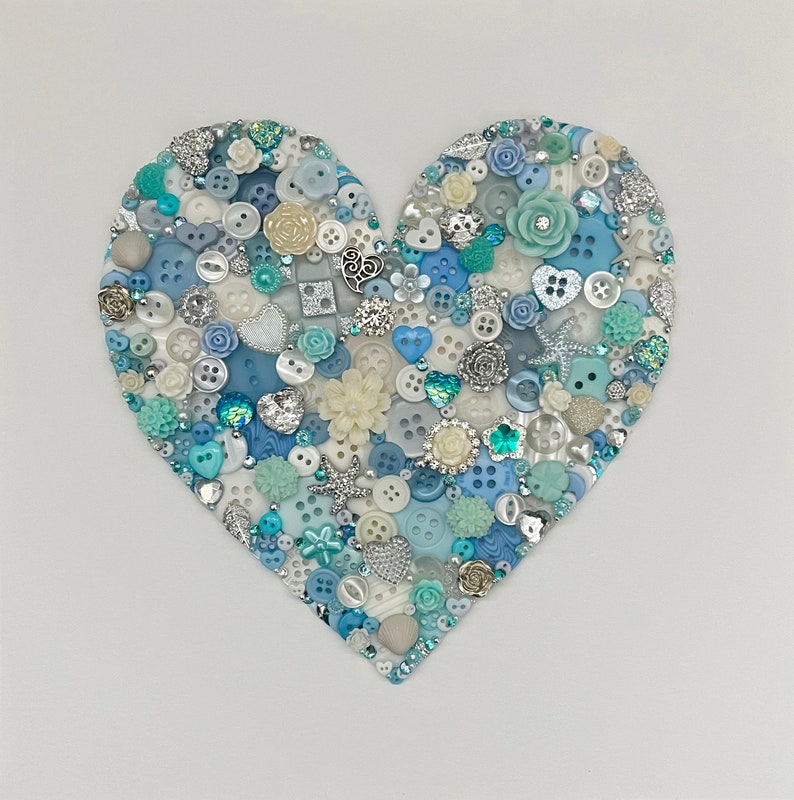 Love Heart Button Art Picture Customisable Any Colour Unique - Etsy UK