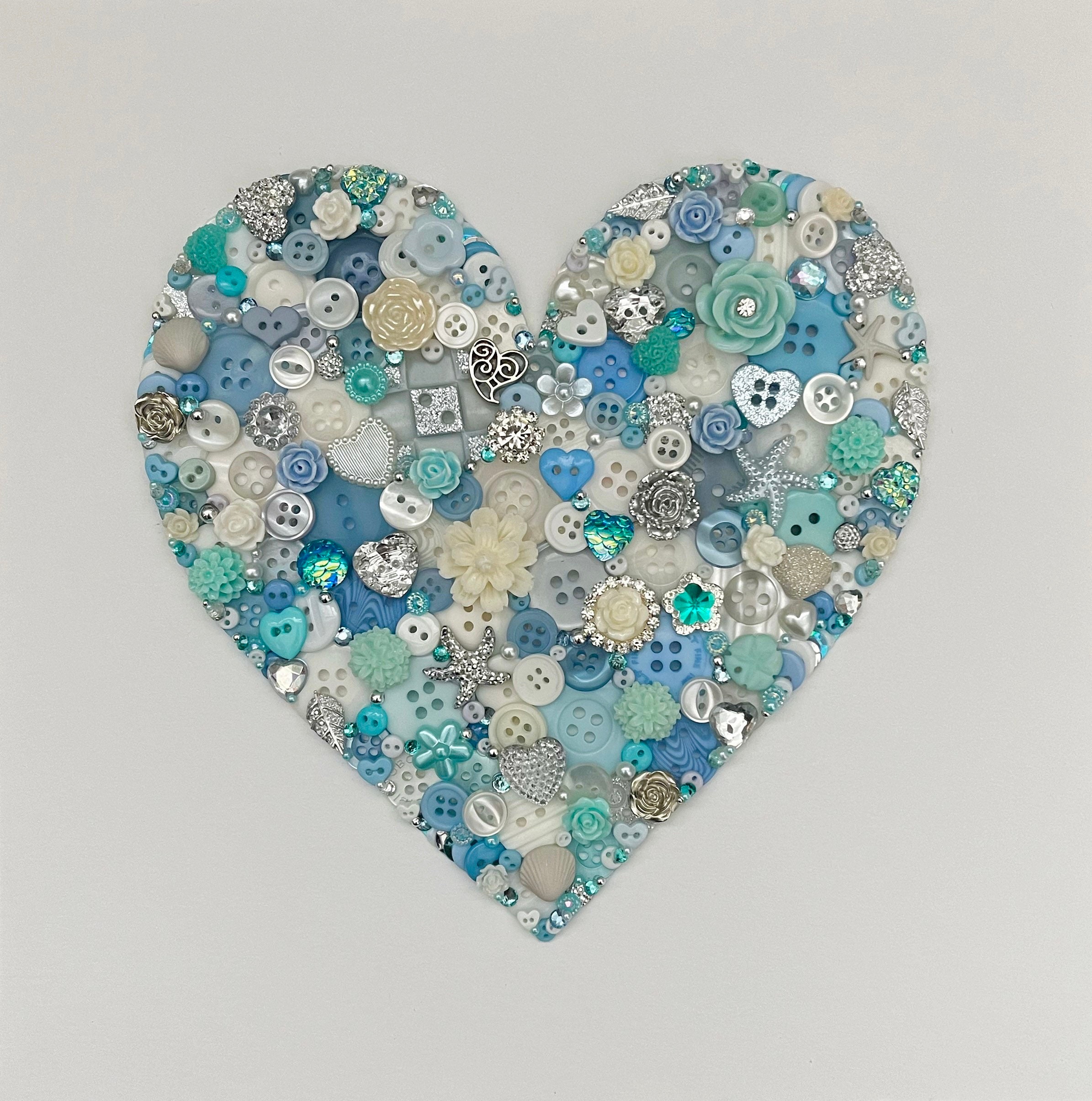 Love Heart Button Art Picture Customisable Any Colour Unique - Etsy UK